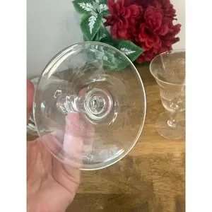 Dining | Vintage Etched Crystal Style Fern Wheat Wine Glasses Set Of ...